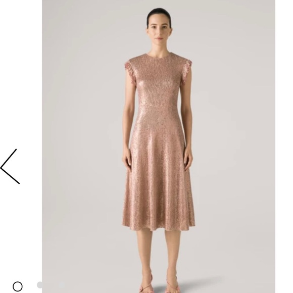 St. John | Dresses | St Johns Sequin Knit Cap Sleeve Fit Flare Dress W ...